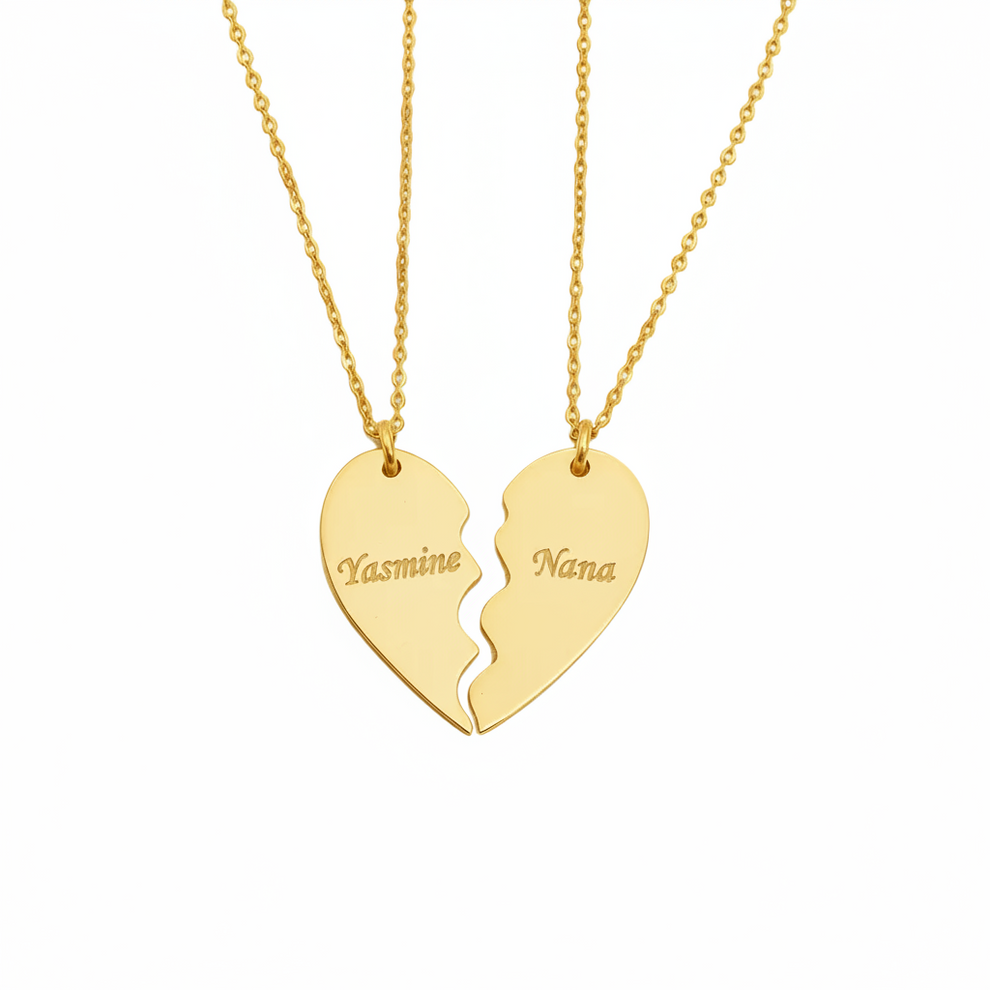 Broken Heart Name Necklace Personalized Sterling Silver – Shewearsit